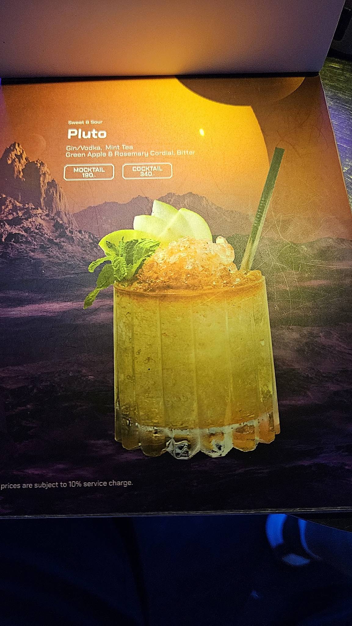 Menu at MARS.cnx cafe, Chiang Mai