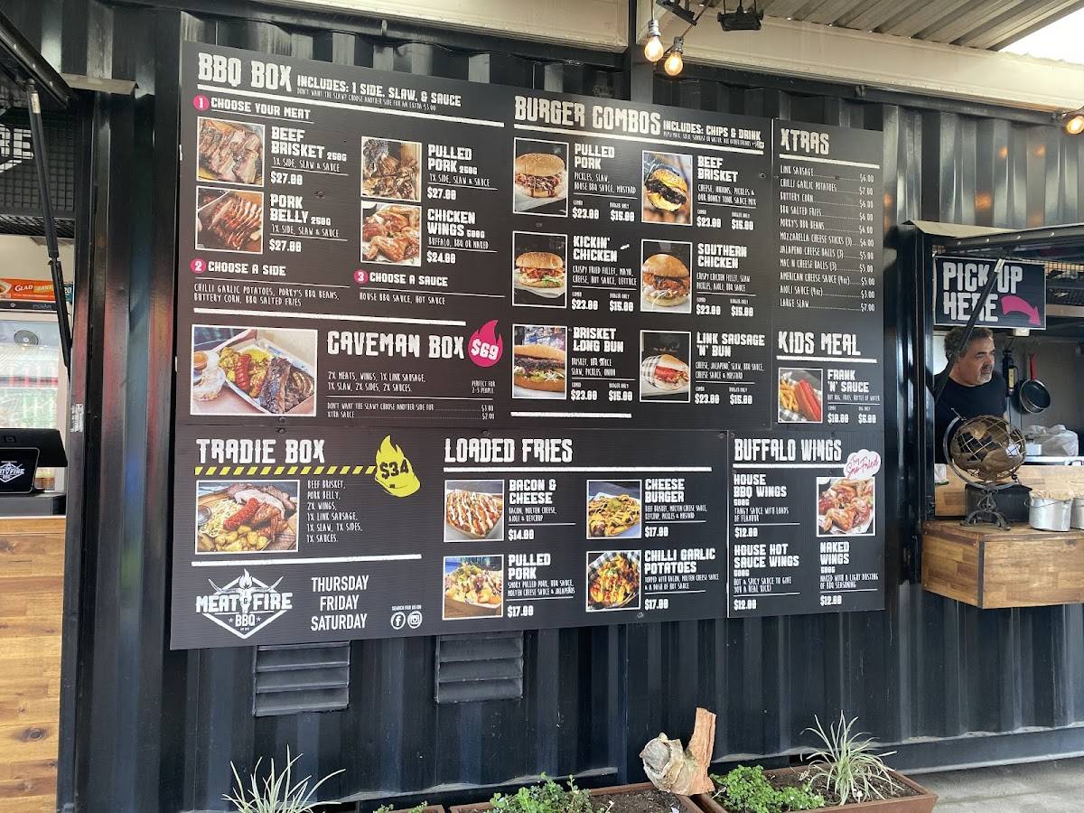 Menu at MEAT AND FIRE BBQ, Rouse Hill