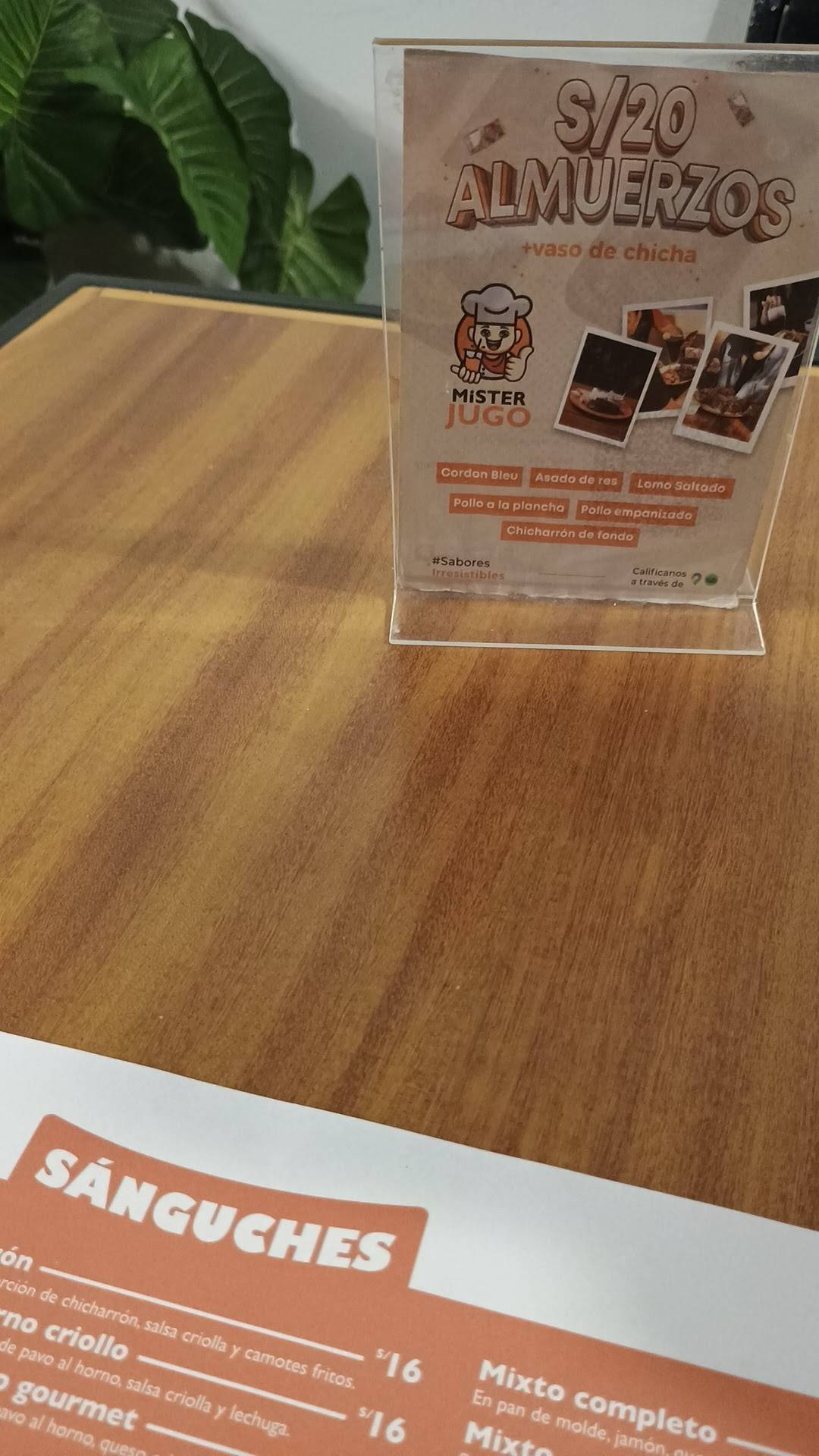 Carta del restaurante MISTER JUGO - Jugueria y Sangucheria, Ica