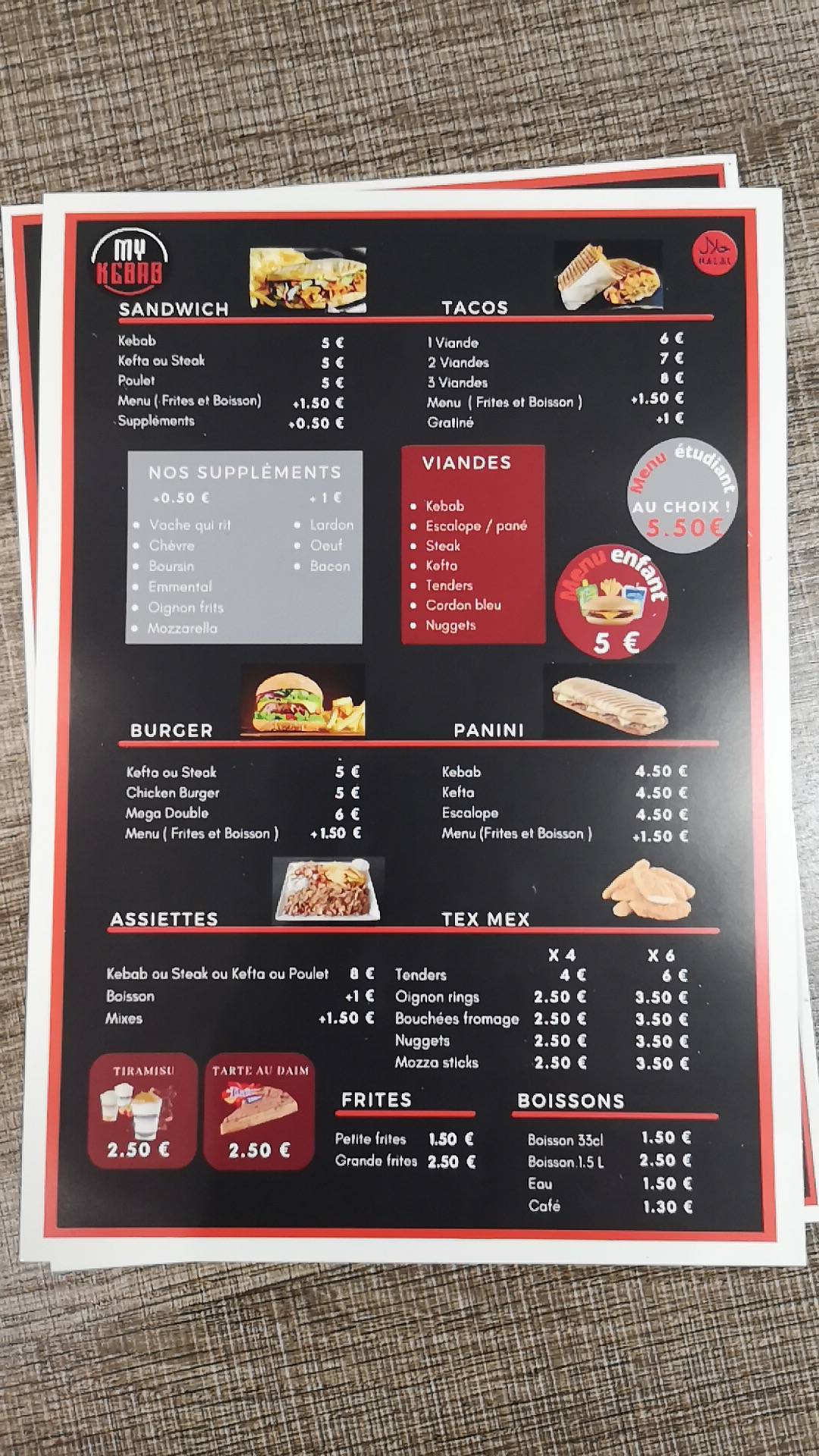 Carta del restaurante MY KEBAB (OUVERT JUSQU'À 23heure)), Toulouse