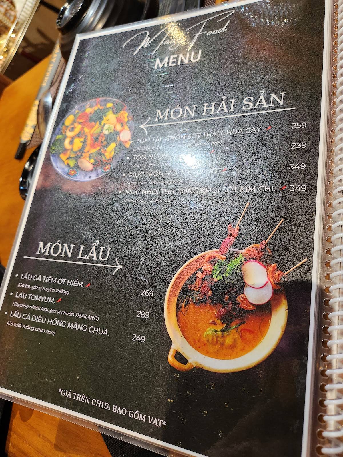 Menu at Maay House restaurant, Thu Dau Mot