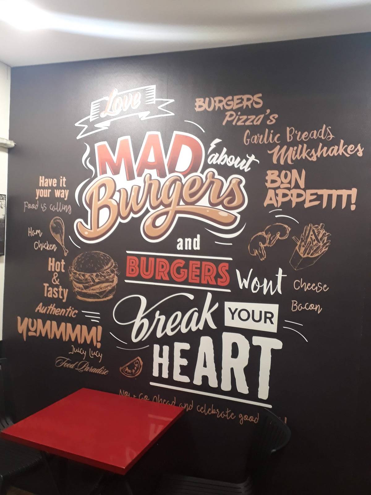 Menu at Mad about Burgers, Mumbai, Near Maroosh