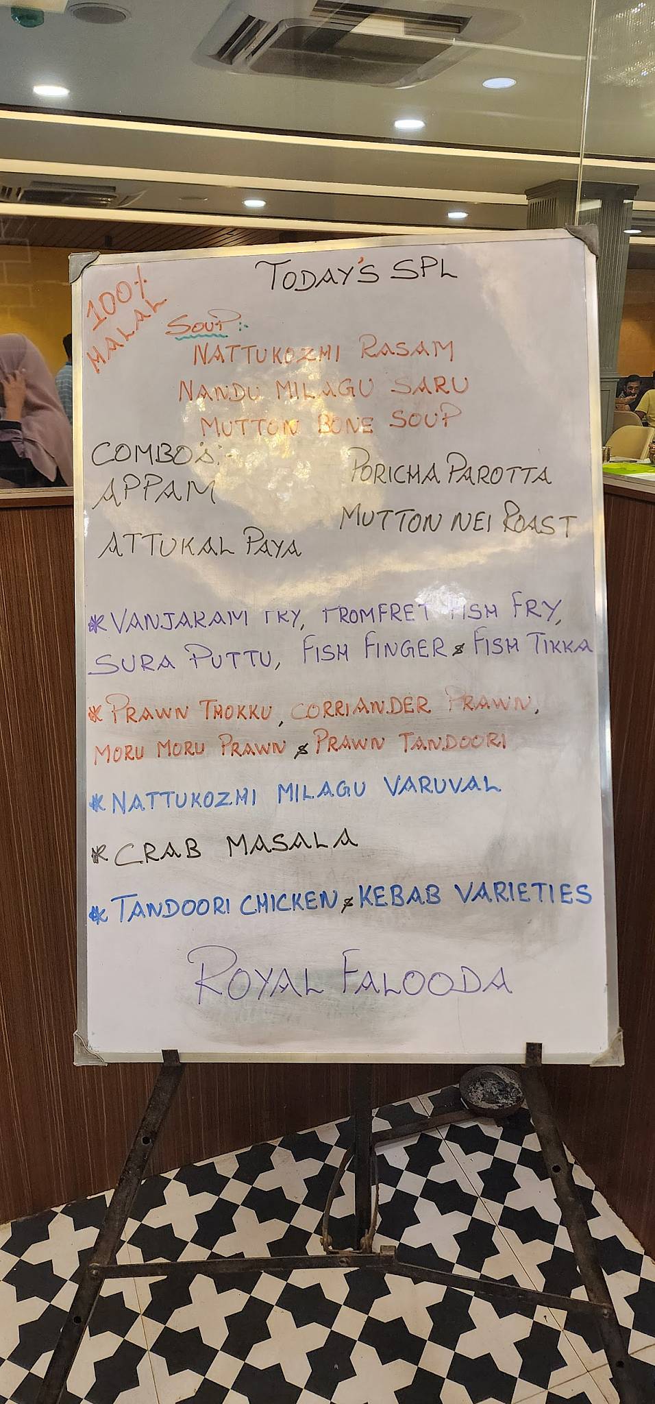 Menu at Madurai Mannar Mess, Chennai