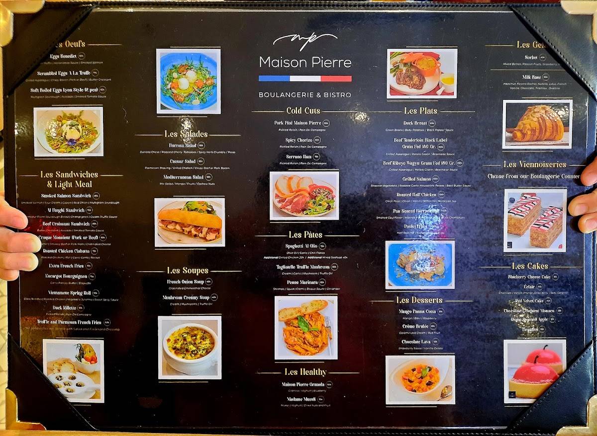 Menu at Maison Pierre Bakery, South Jakarta