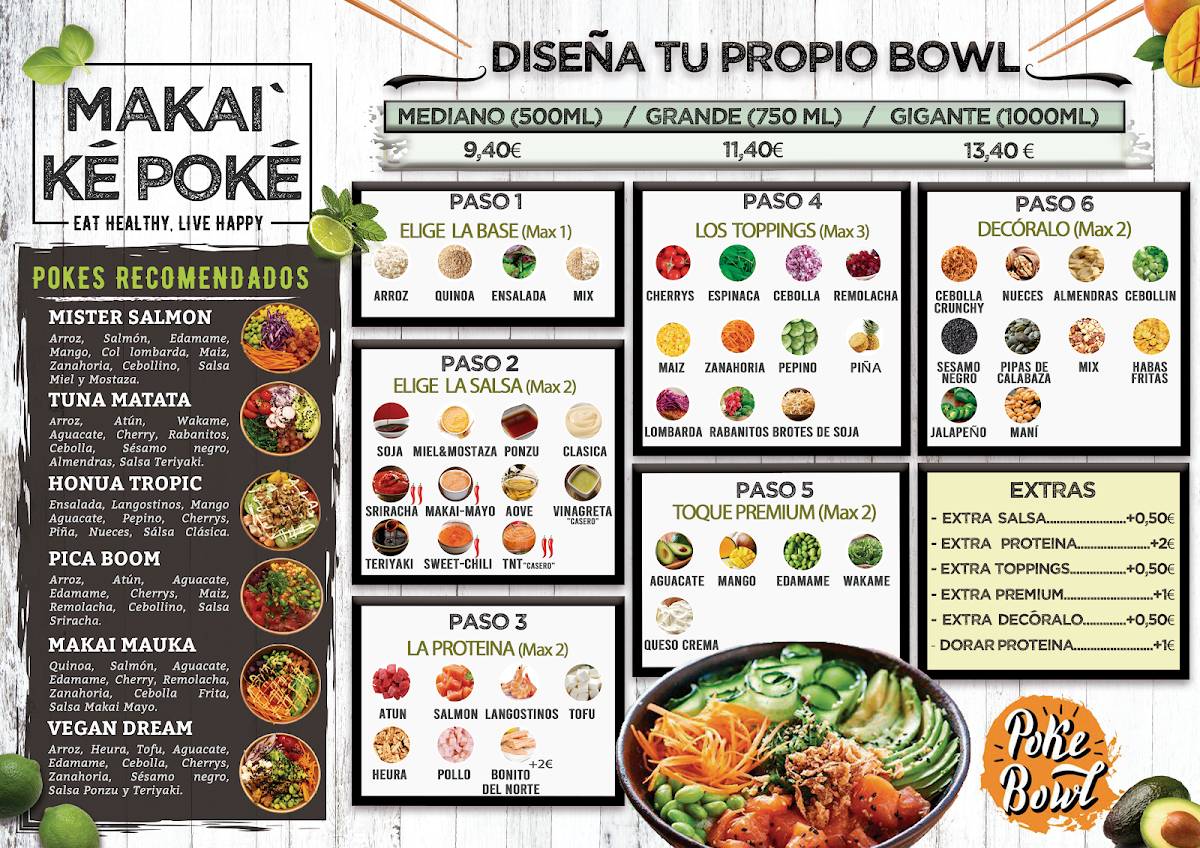 Carta del restaurante Makai`Ke Poké, Portugalete