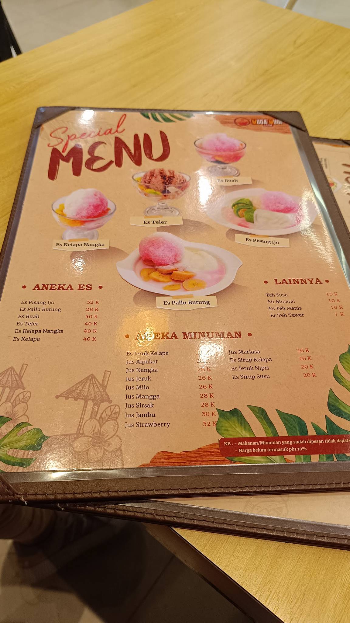 Carta de Muda Mudi Cafe, Macasar