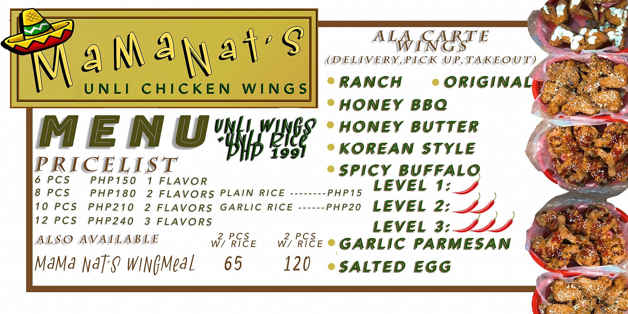 Carta del restaurante Mama Nat’s Chicken Wings, Makati