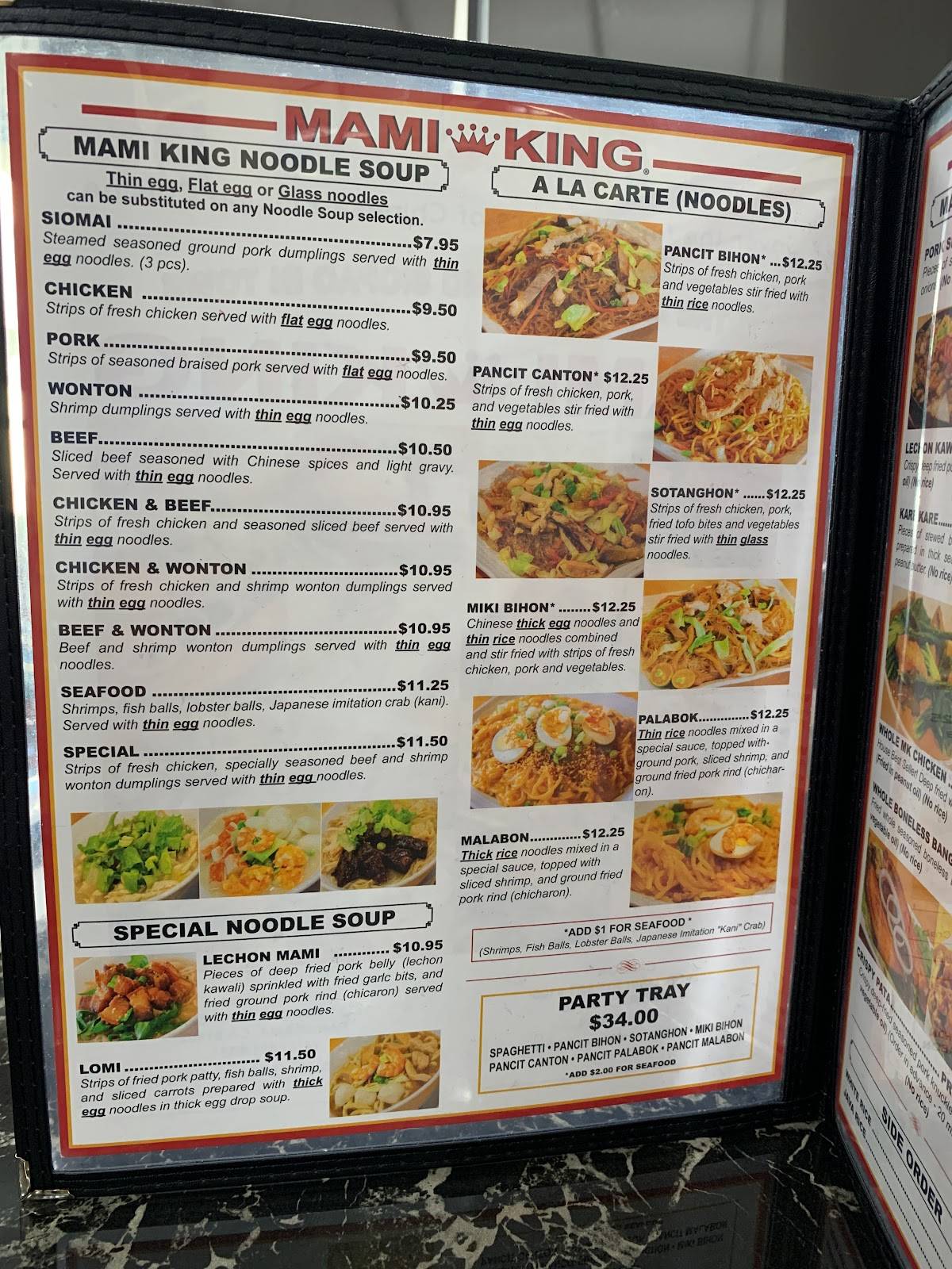 Menu at Mami King Restaurant, Los Angeles, Roscoe Blvd UNIT 1