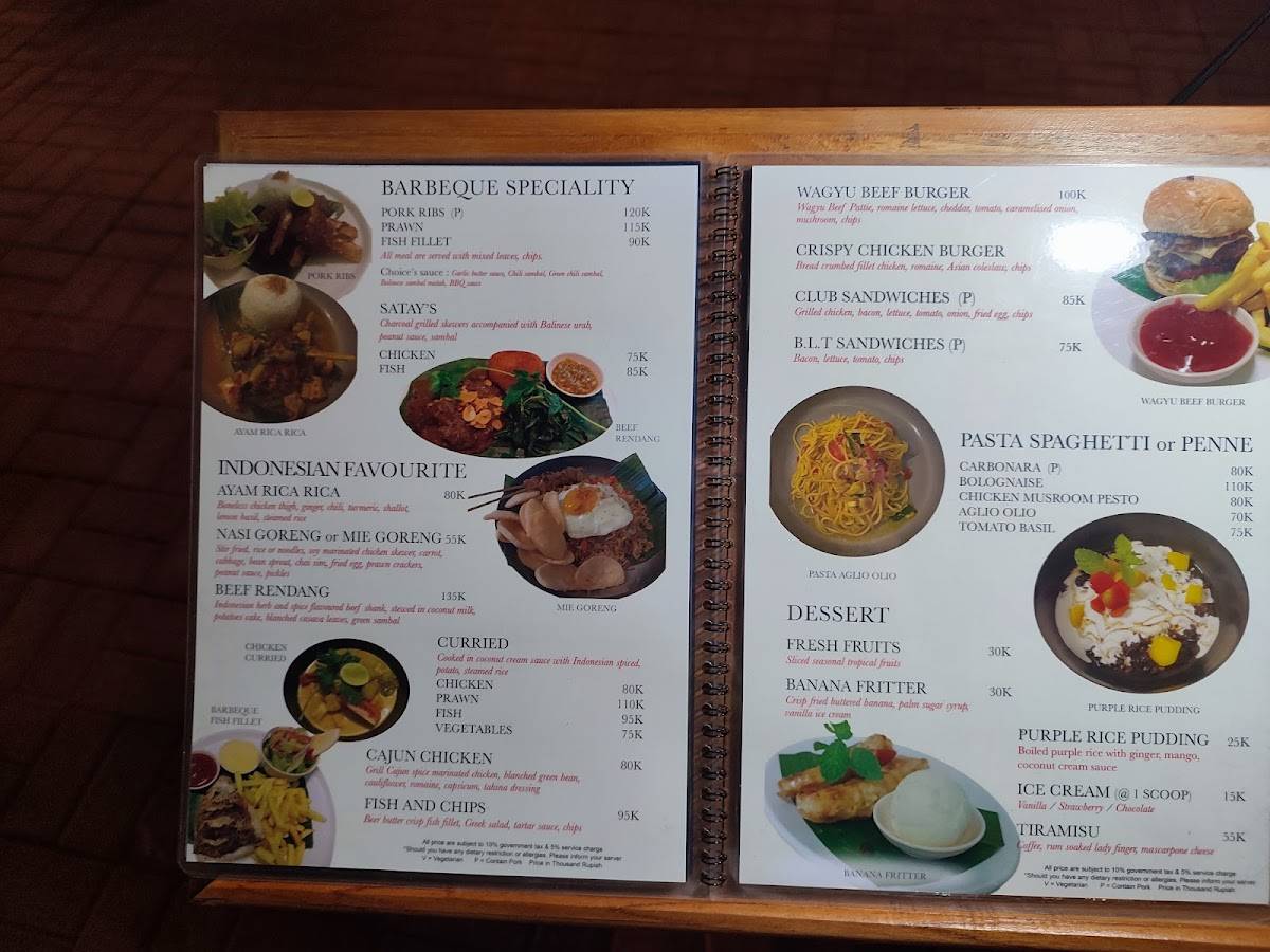 Menu at Mandala Restaurant & Bar Nusa Dua, Kuta Selatan