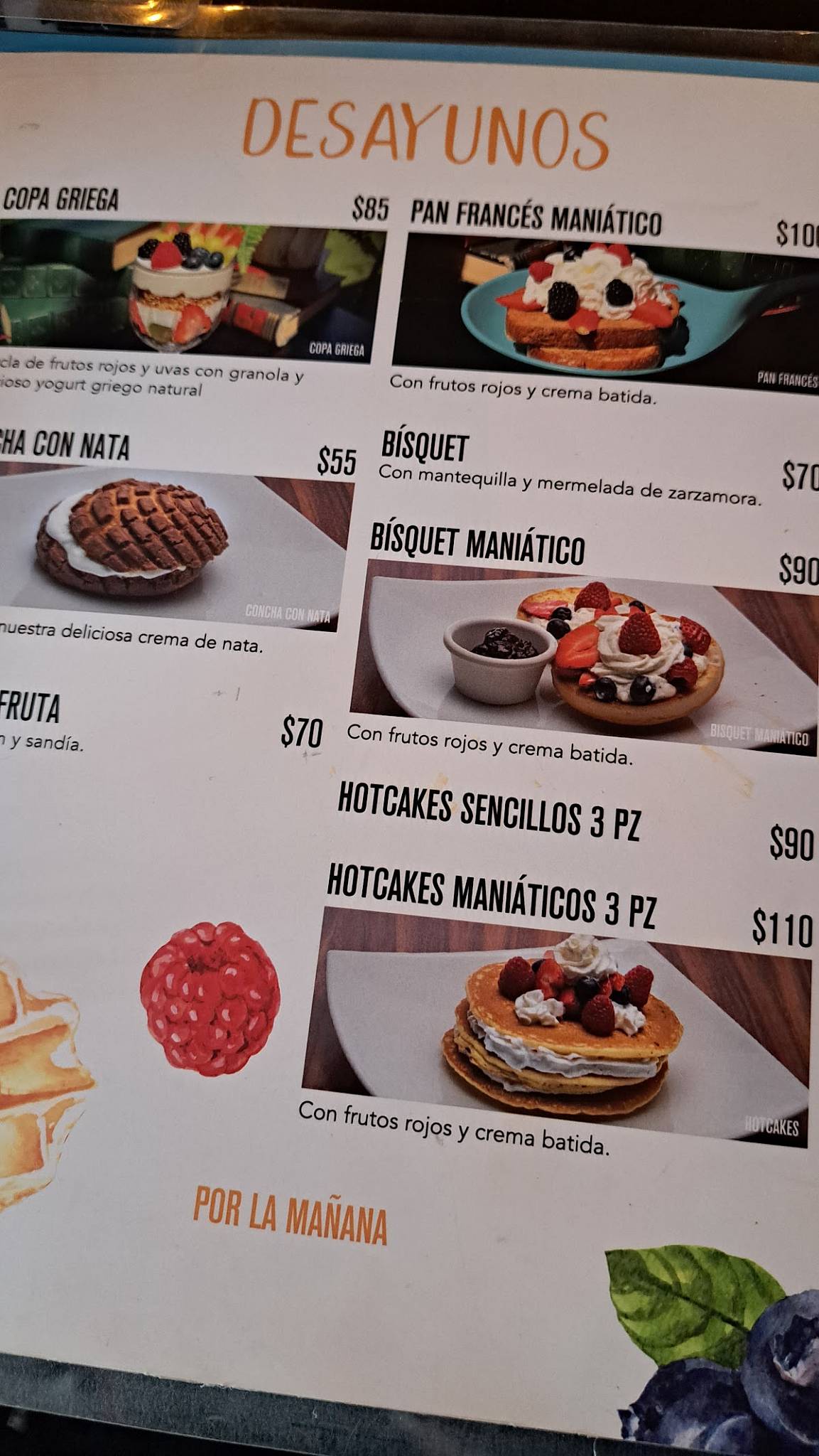 Menu at Maniática Café - Milenio III, Santiago de Querétaro