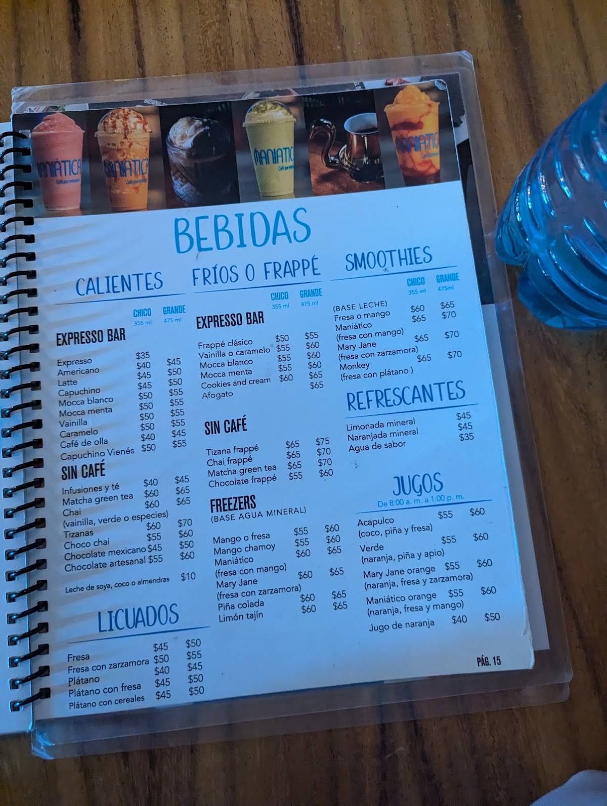 Carta del café Maniática Jardines., Santiago del Querétaro, Hacienda ...