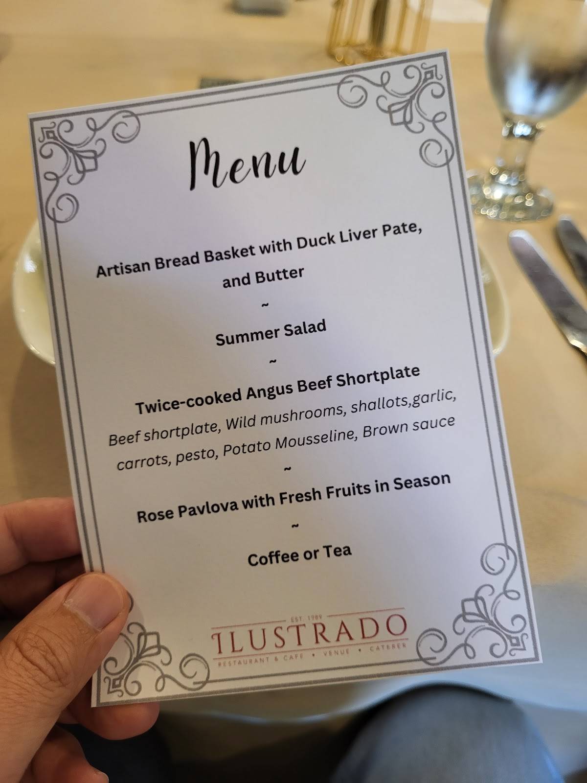 Menu at Ilustrado Restaurant, Manila, two-way