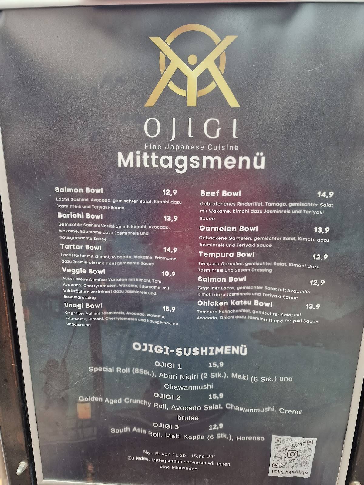 Carta de OJIGI - Japanese Restaurant Mannheim, Mannheim