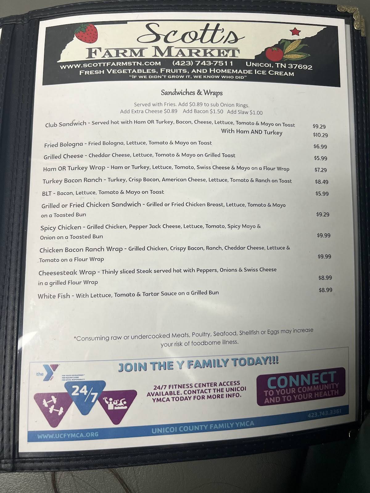 Menu at Maple Grove Restaurant, Unicoi