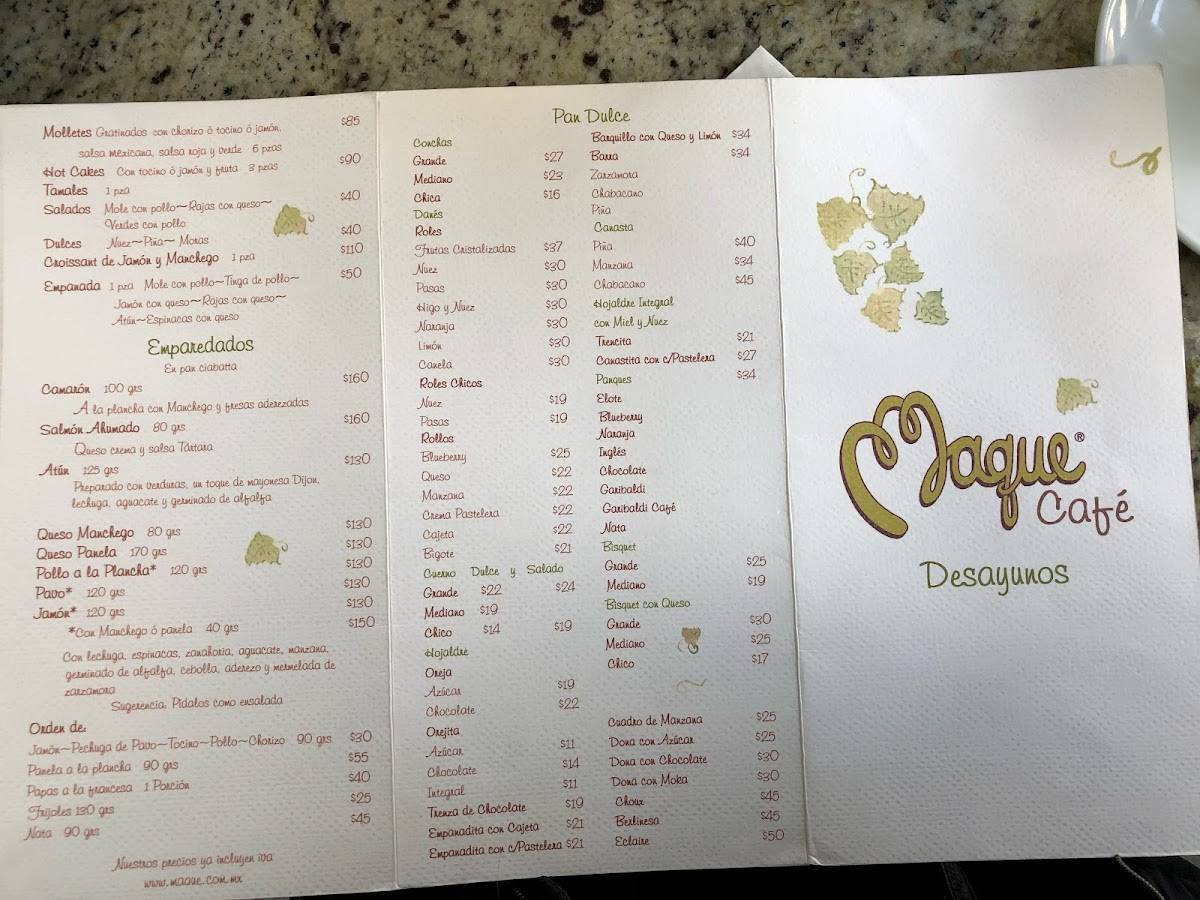Carta del restaurante Maque Arboledas, Ciudad López Mateos, Calz. del ...