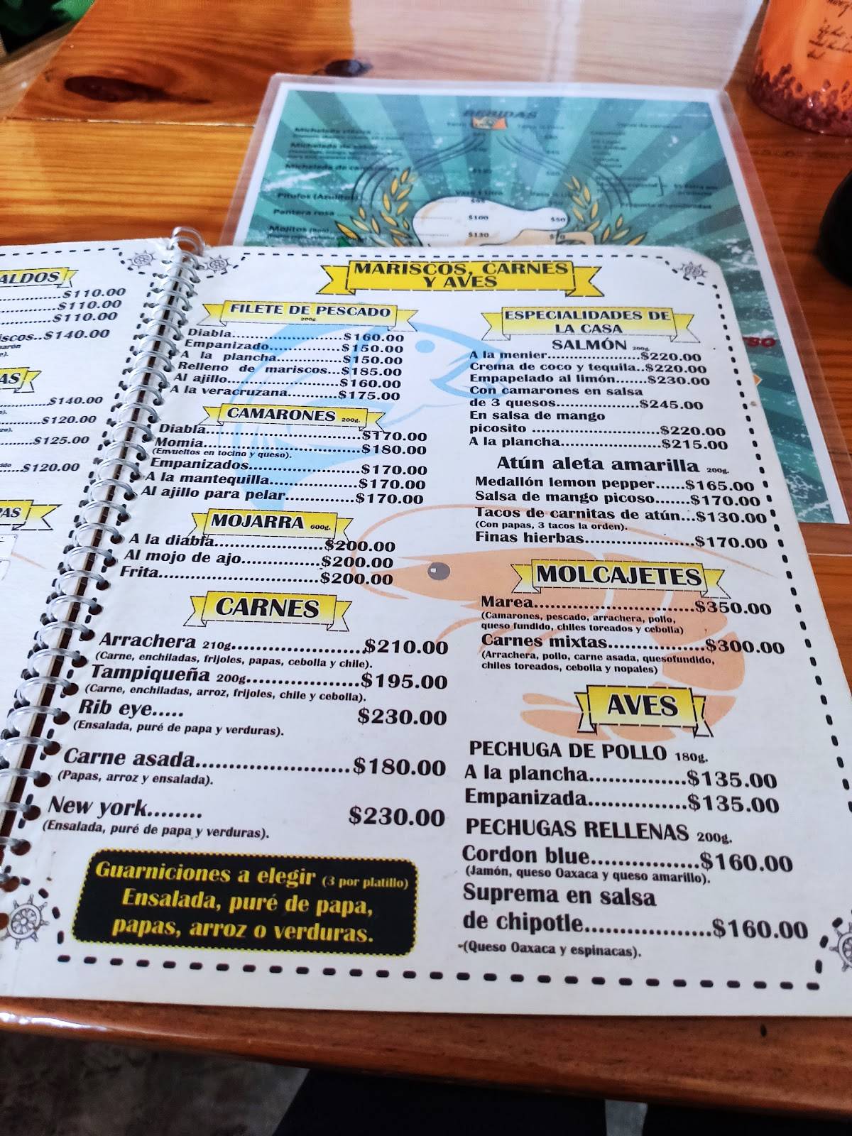 Carta de Marea Restaurante Bar Jilotepec, Jilotepec de Molina Enríquez ...