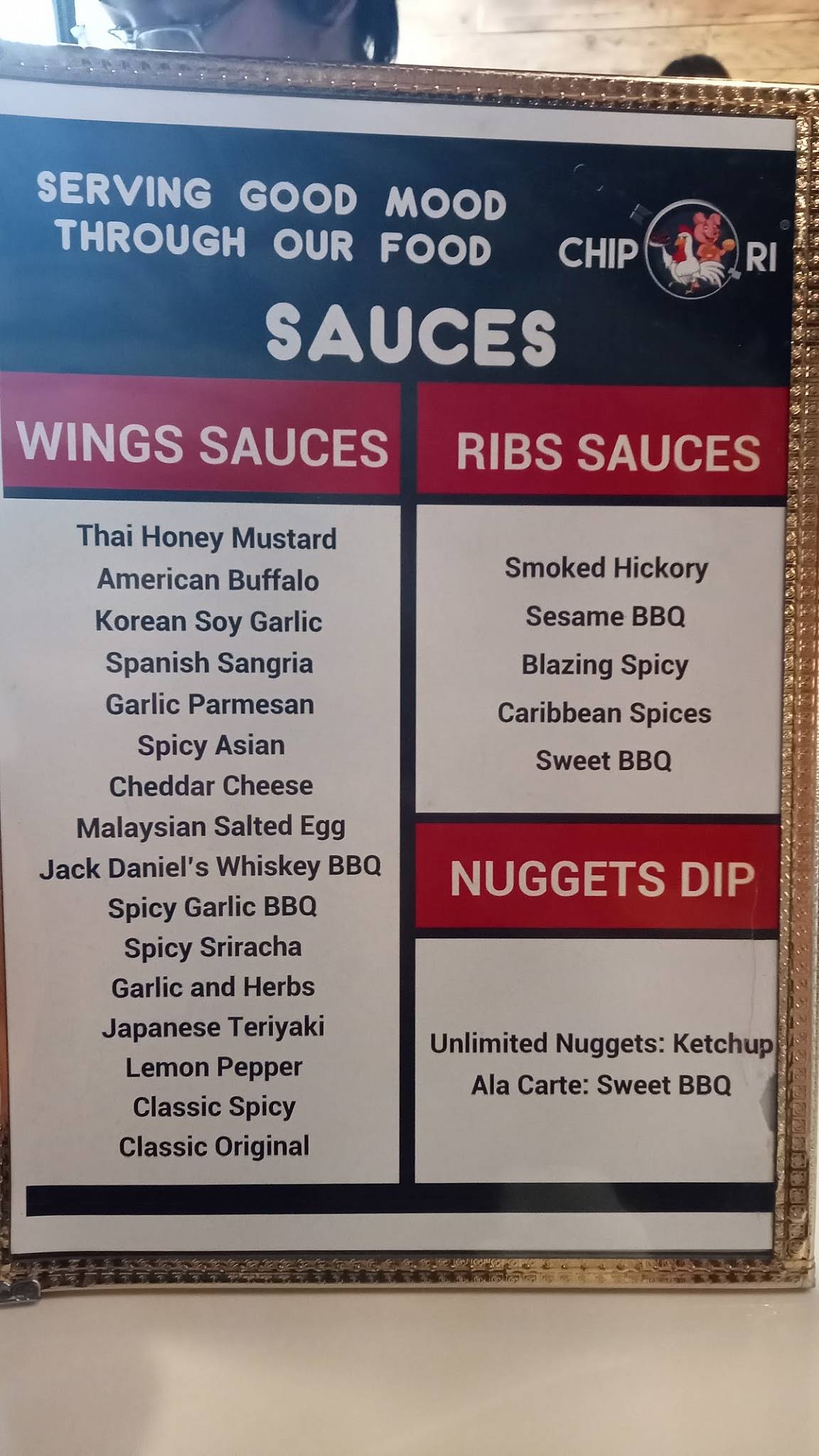 Menu at Chipori Marikina (Main Branch) restaurant, Marikina