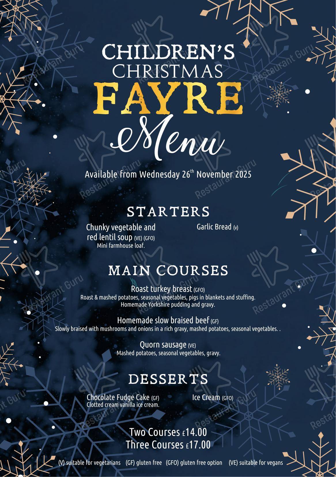 Menu at Marr Lodge pub & bar, Doncaster