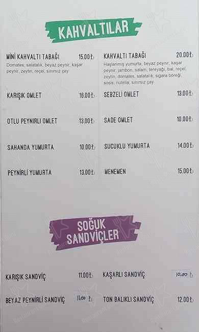 Menu at Mavi Boncuk Cafe, Istanbul, Zerrin Sk. 1/A