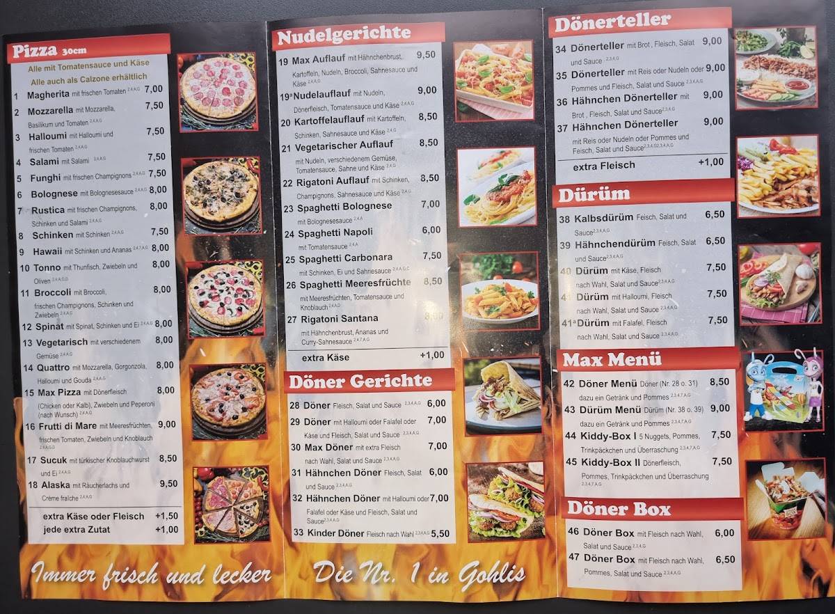 Speisekarte von Max Bistro pizza, Leipzig, Max-Liebermann-Straße 27