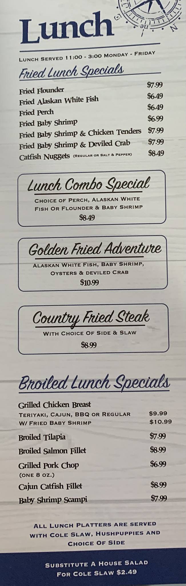 Menu at Mayflower Seafood Lenoir restaurant, Lenoir