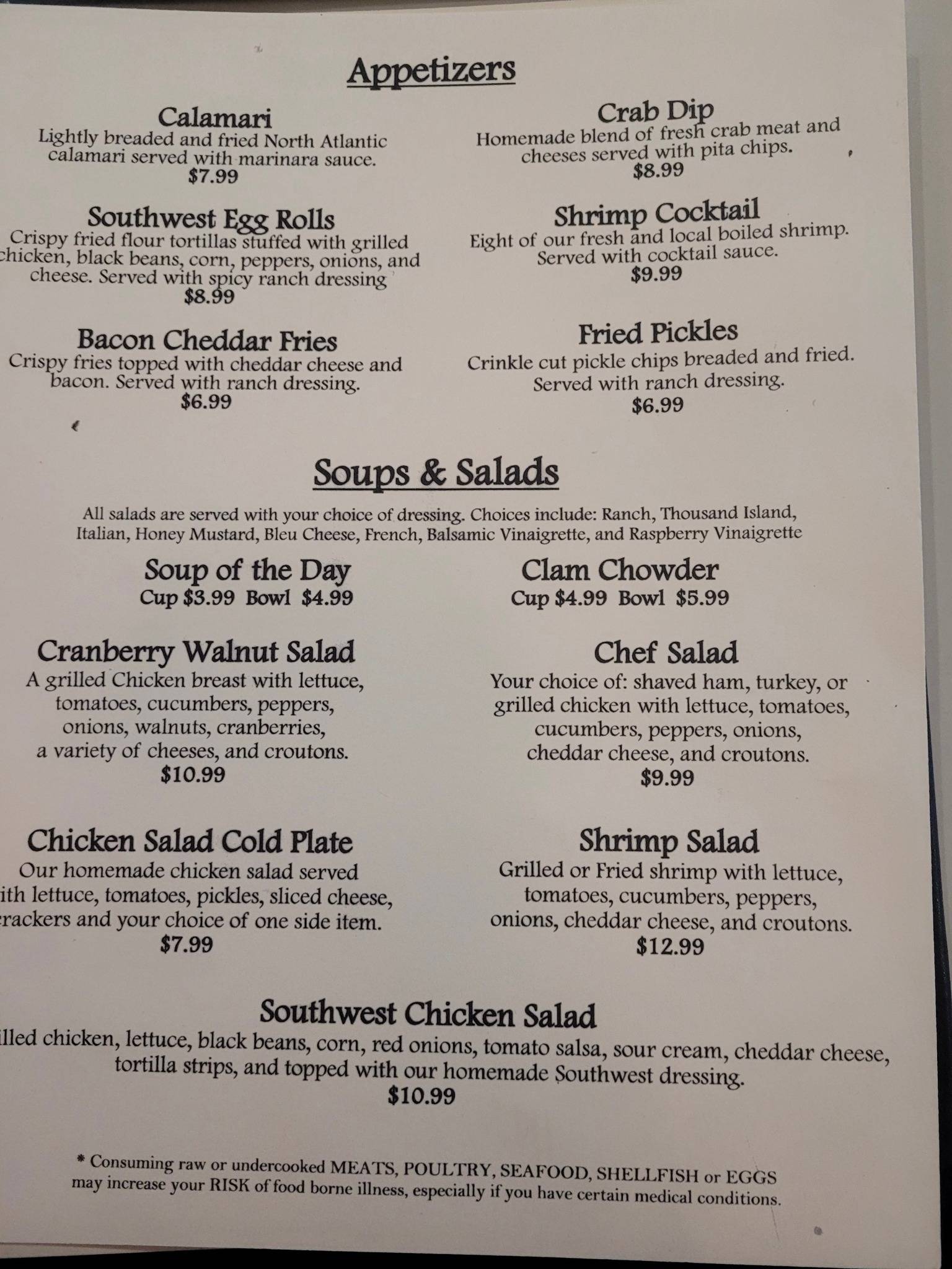 Menu at Mayo's Seafood Restaurant, Bayboro, NC-55