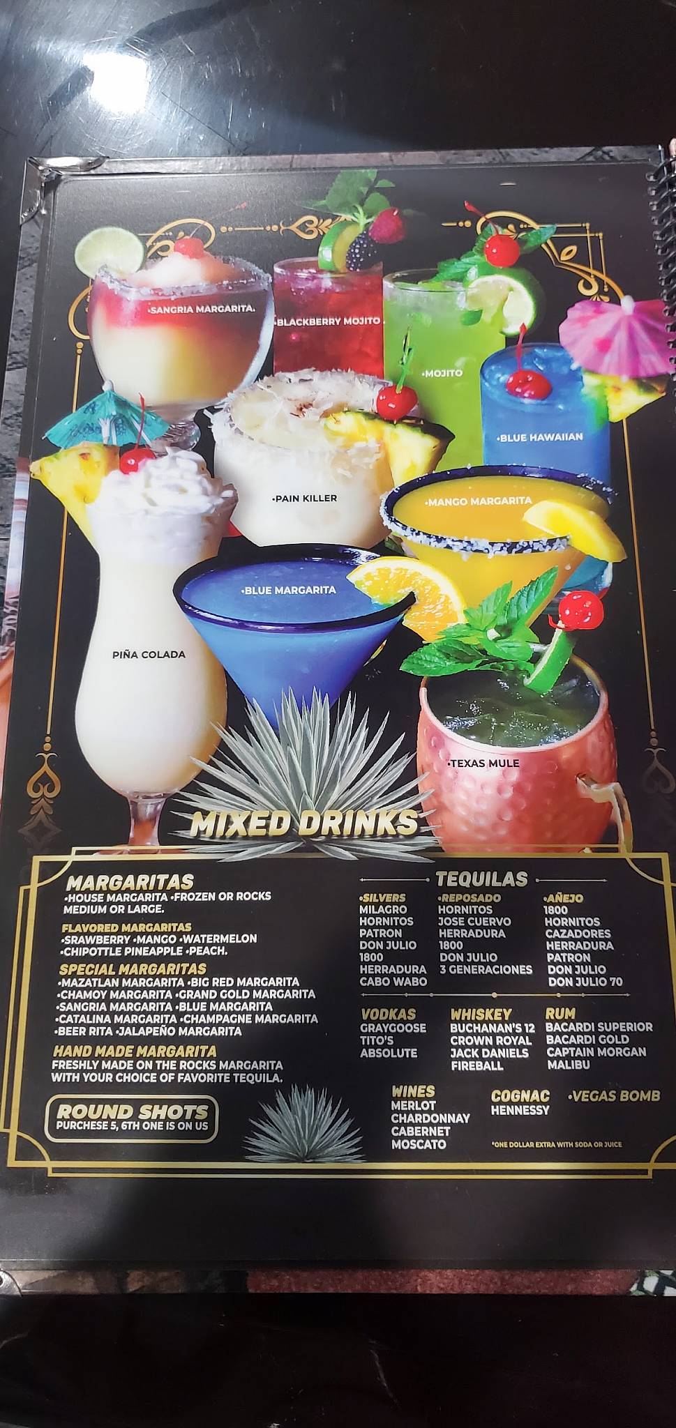 Menu at Mazatlan Mexican Restaurant, Port Lavaca