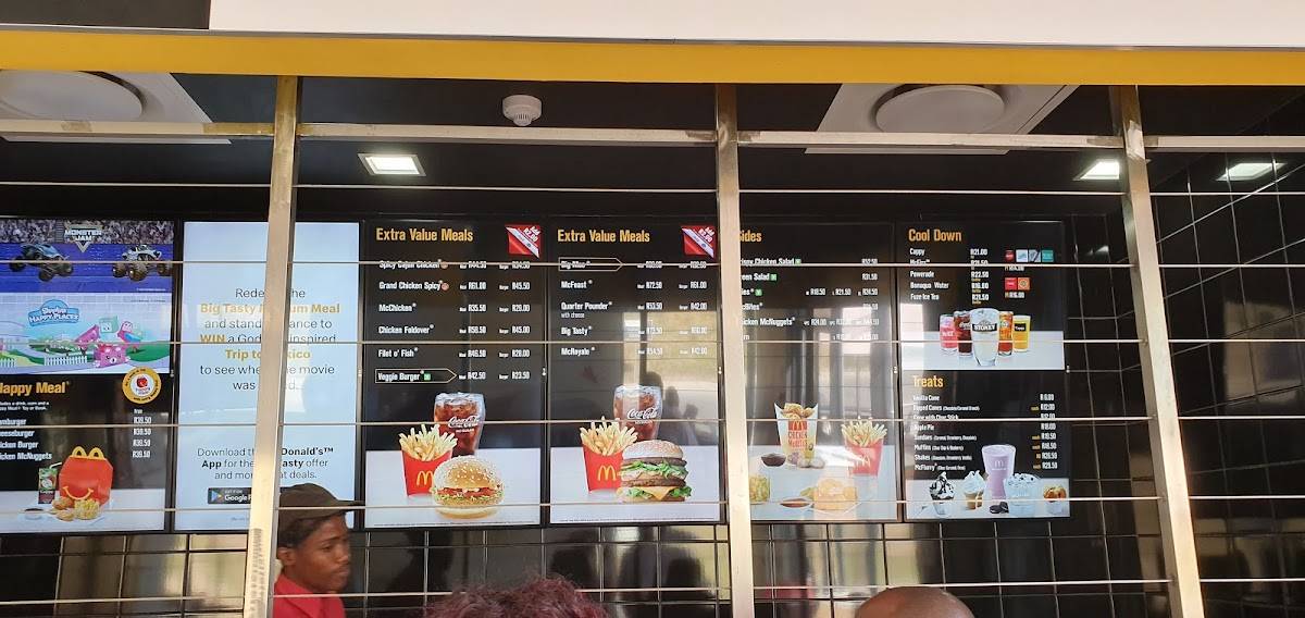 Menu at McDonald's Hazyview Drive-Thru restaurant, Hazyview