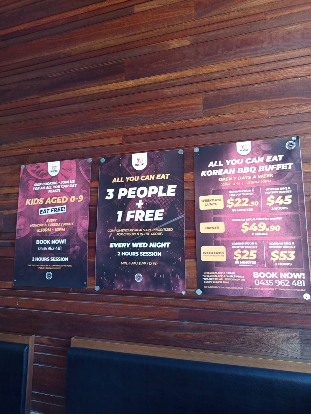 Menu at Meating Korean BBQ Buffet Nunawading, Nunawading