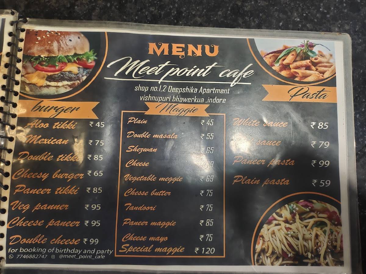 Menu at Meet Point Cafe, Indore