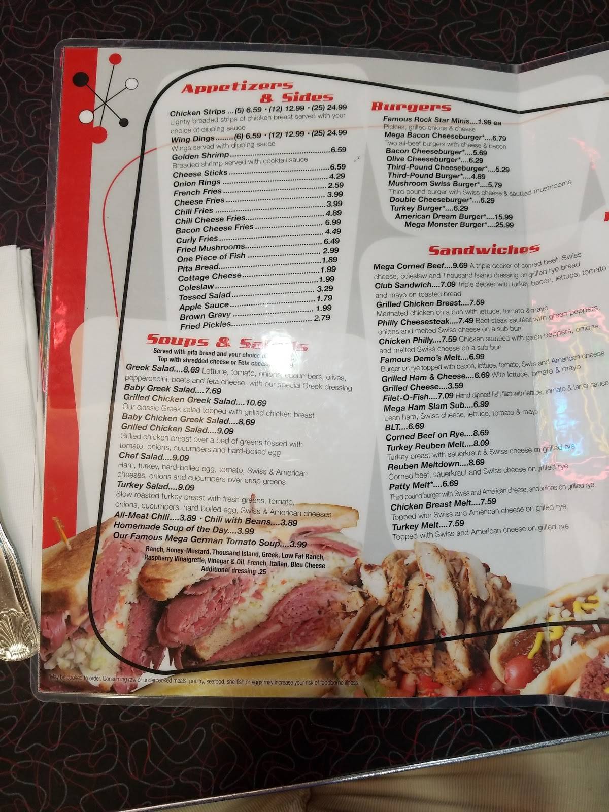 Menu at Mega Classic Diner restaurant, Flint