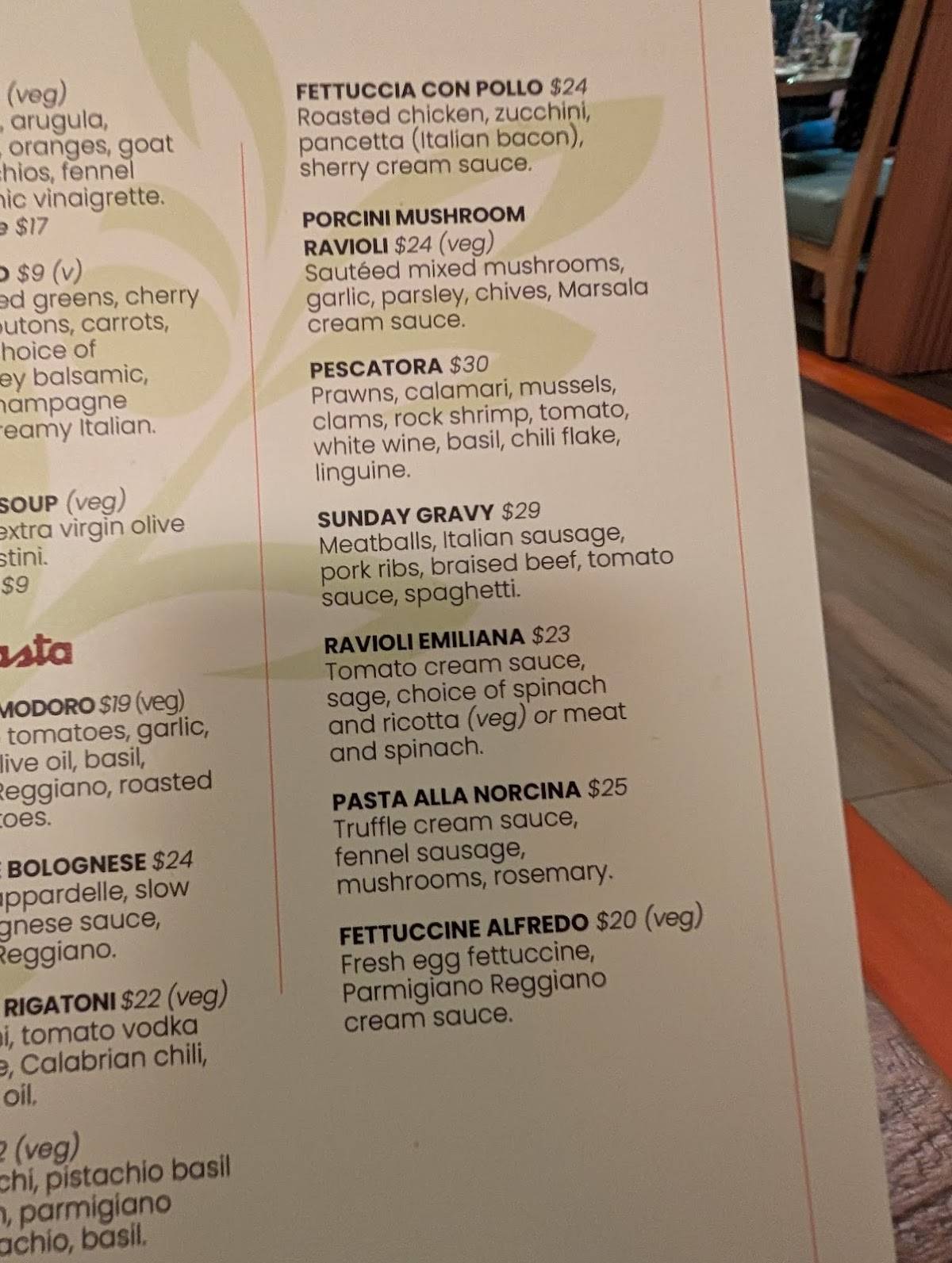Menu at Melo's Italian Table pizzeria, Walnut Creek