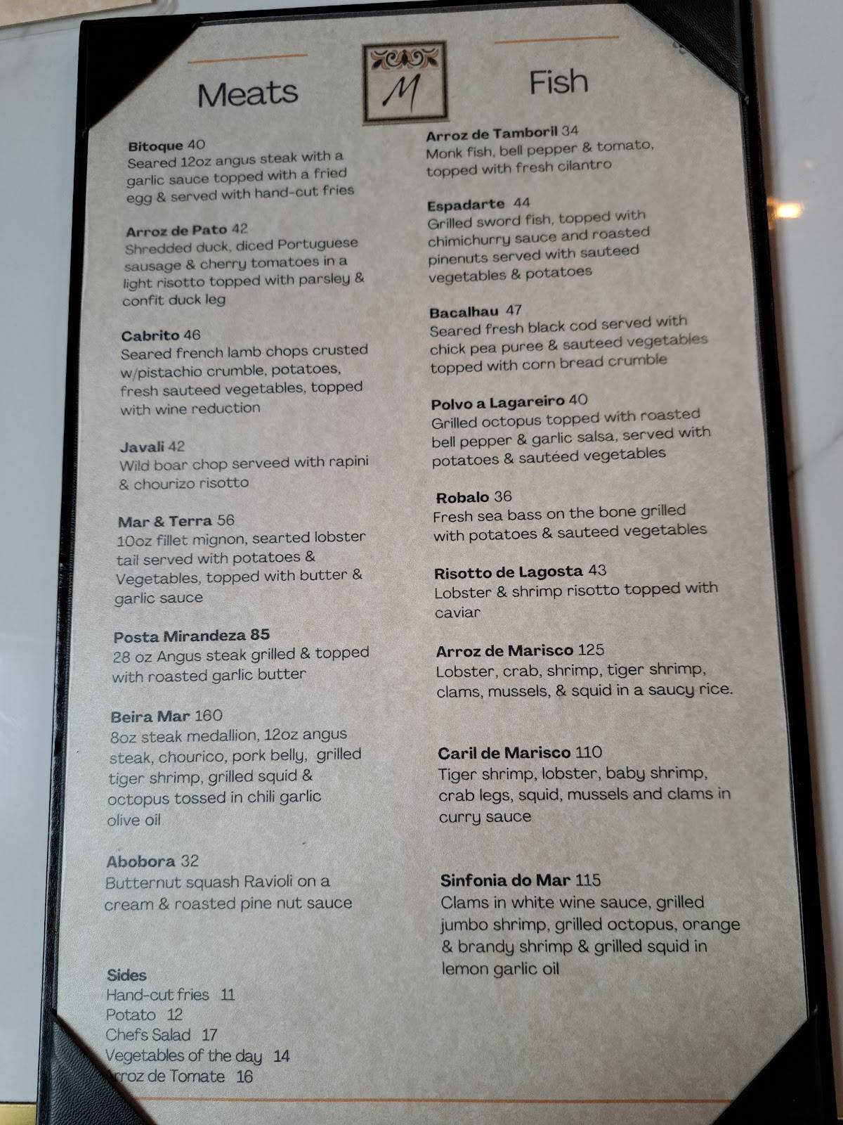 Menu at Mercado Restaurant, Toronto