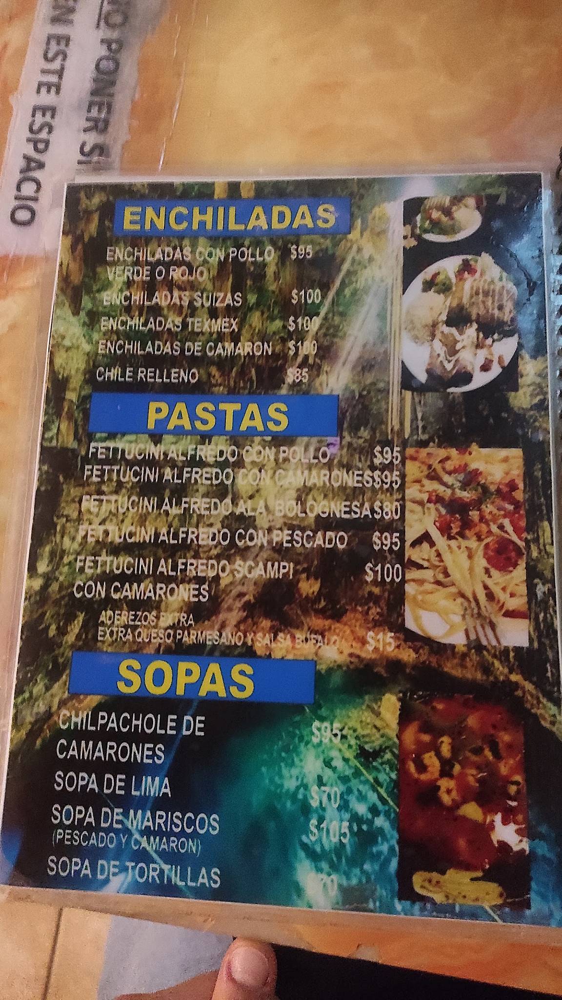 Carta de Restaurant Las Vigas Mérida, Merida