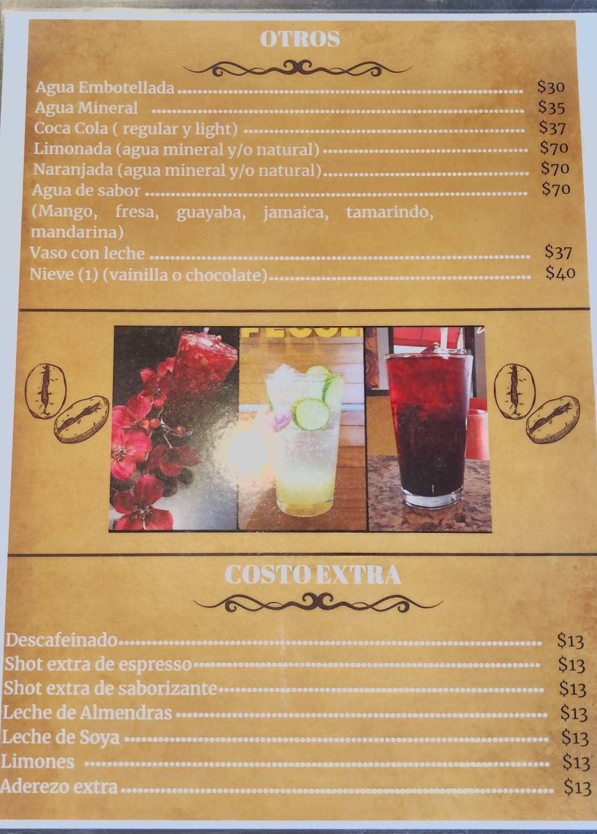 Menu at Café Colibrí, Mexicali, Av. Justo Sierra esq Avenida República ...