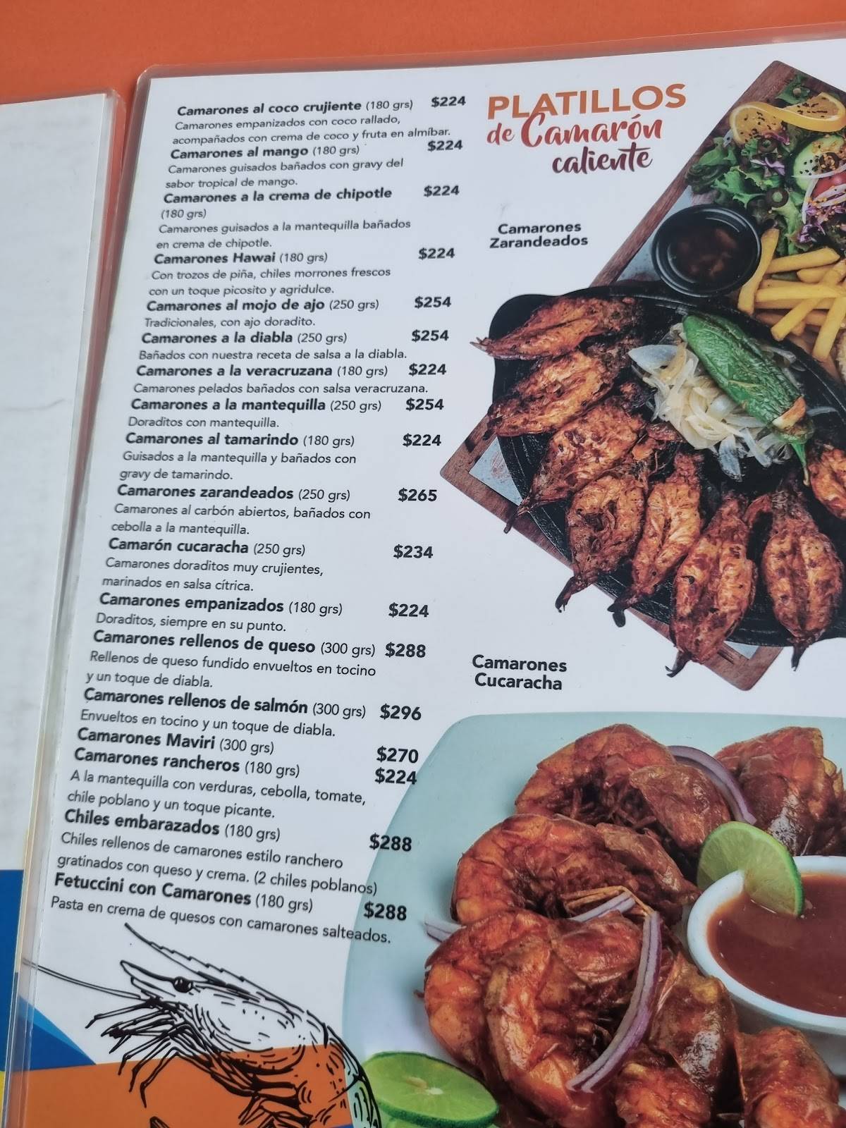 Carta del restaurante El Camarón Guasaveño eje central, Ciudad del ...