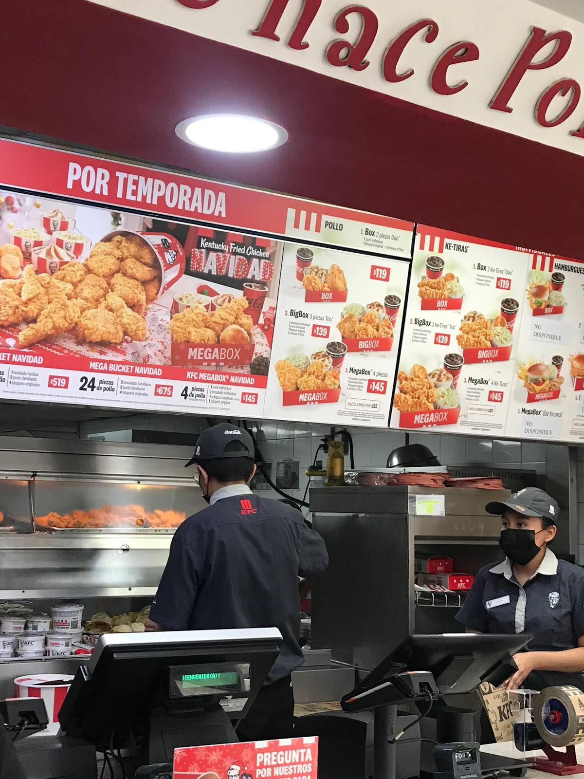 Carta de comida rápida KFC, Ciudad de México, Chapultepec 92