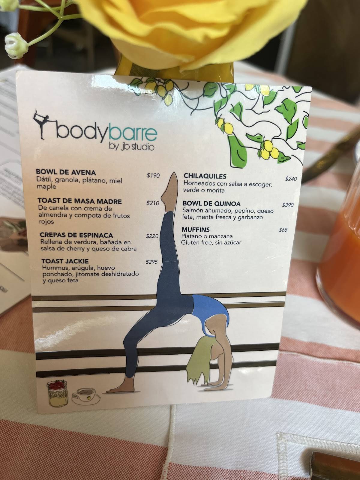 Carta del restaurante Mandolina Polanco, Ciudad del México