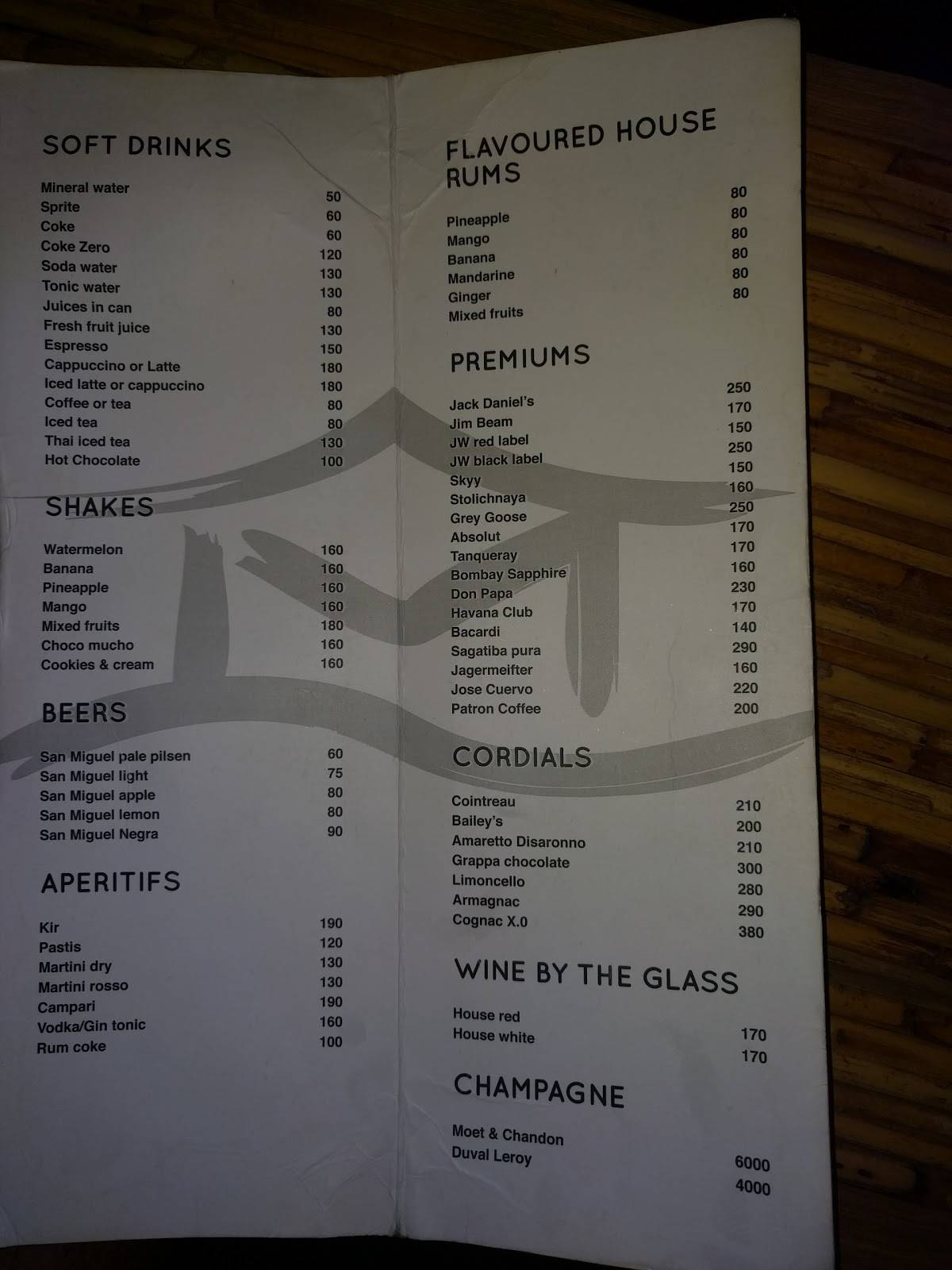 Menu at Mezzanine El Nido restaurant, El Nido