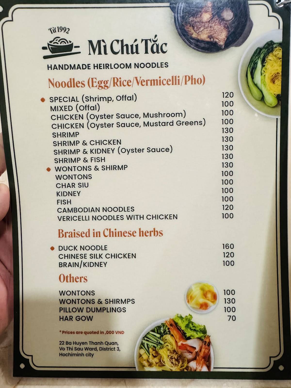 Menu at Mì Chú Tắc - Quán Mì Gia Truyền restaurant, Ho Chi Minh City ...