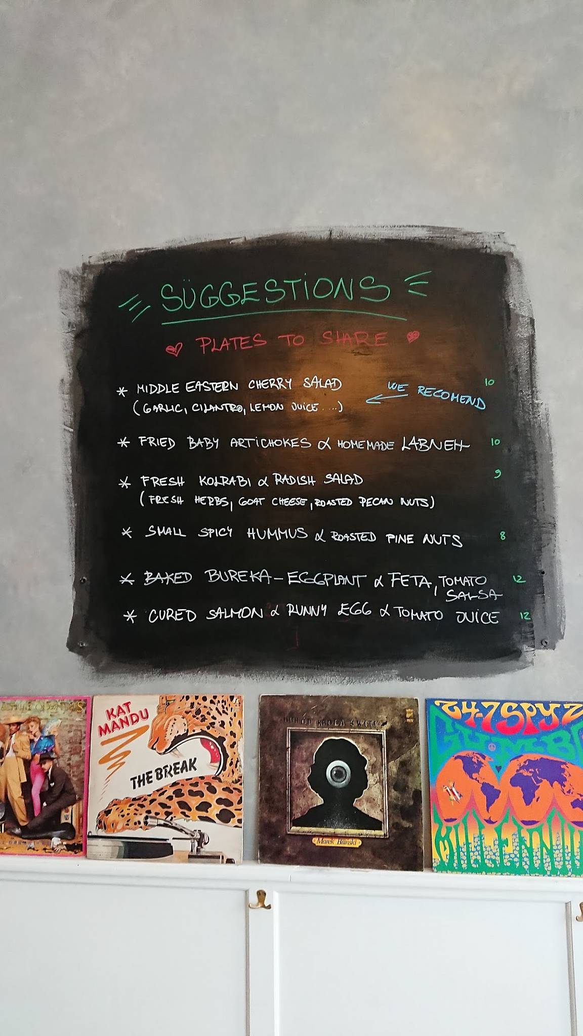 Menu at Middle Eats, Antwerp, Graaf van Egmontstraat 2
