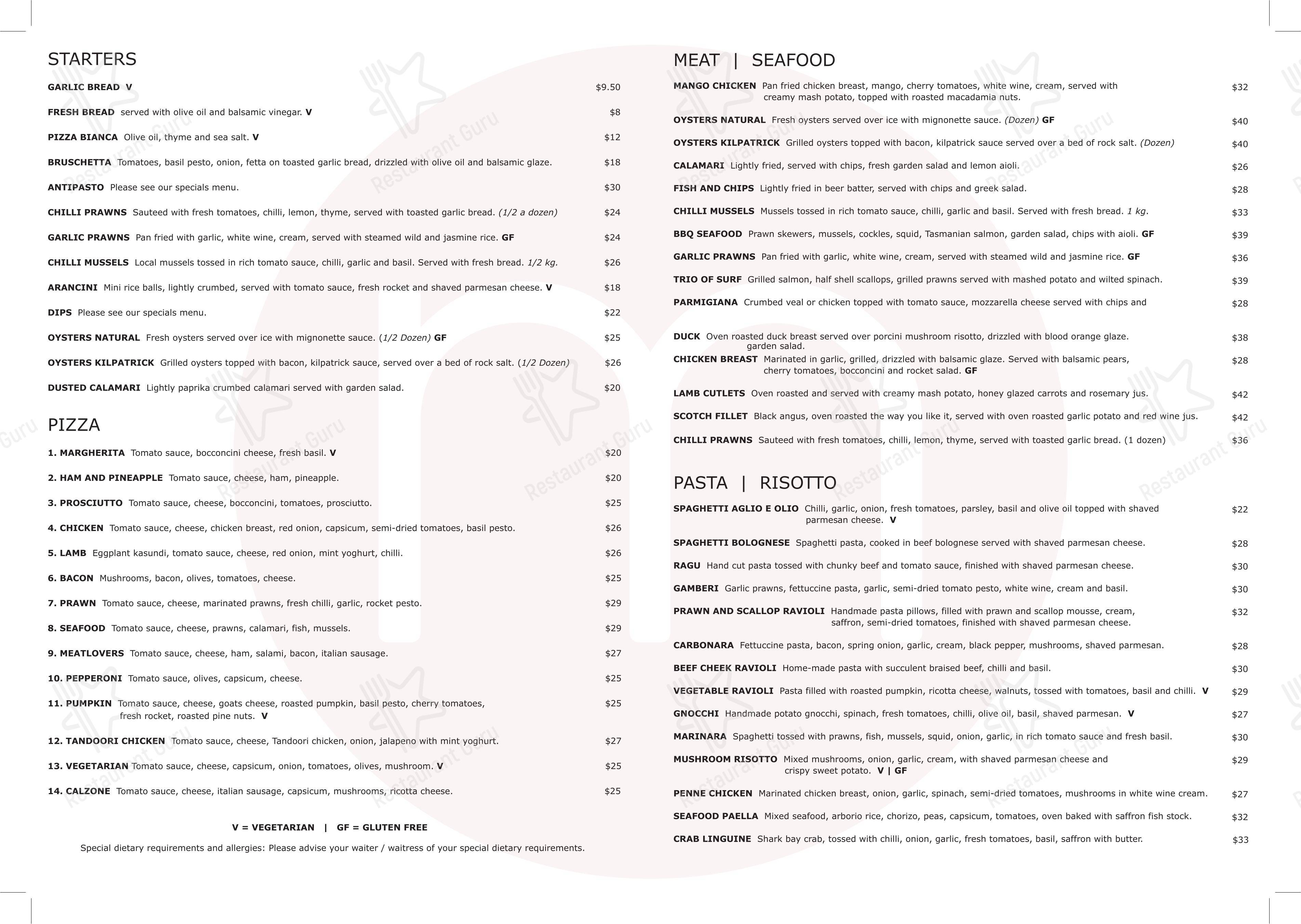 Menu at Milano's Restaurant and Pizzeria, Melville