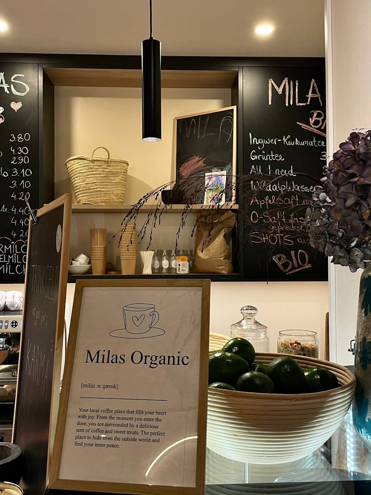 Speisekarte von Milas Organic cafe, Klagenfurt am Wörthersee