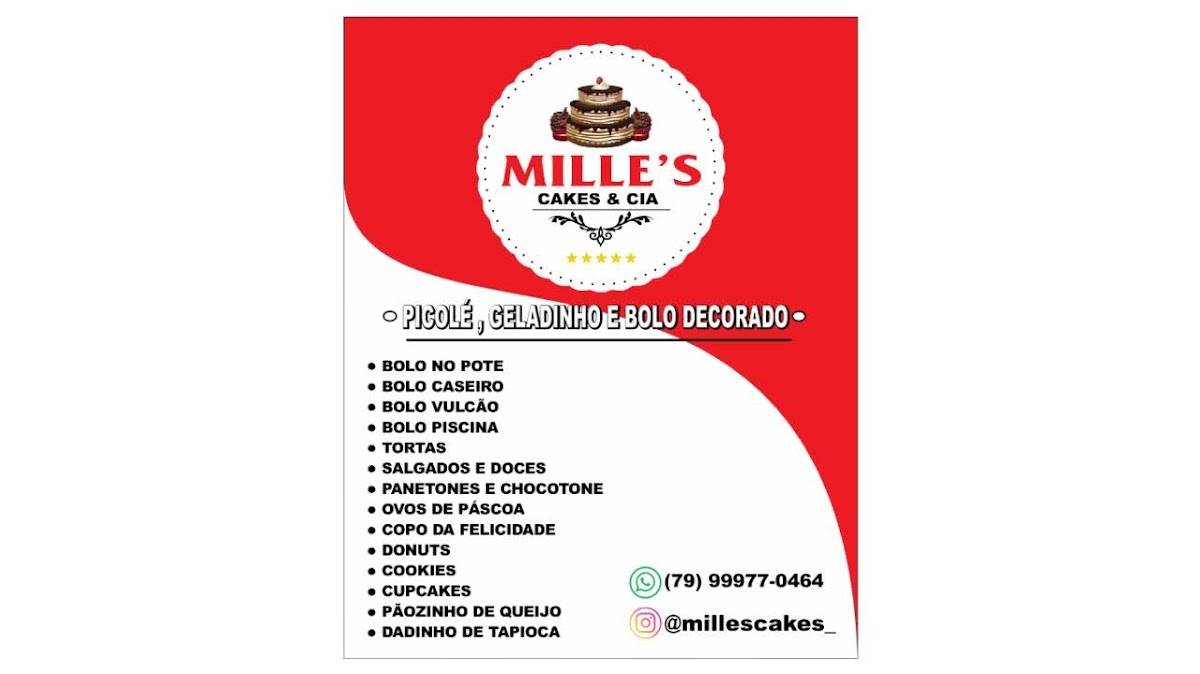 Menu at Mille cakes, Nossa Senhora da Glória