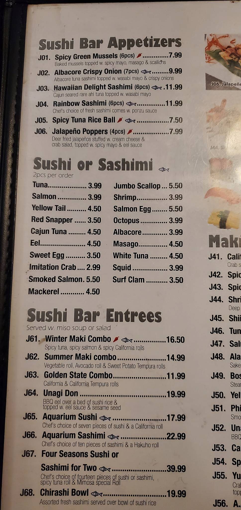 Menu at Mimosa restaurant, Springfield