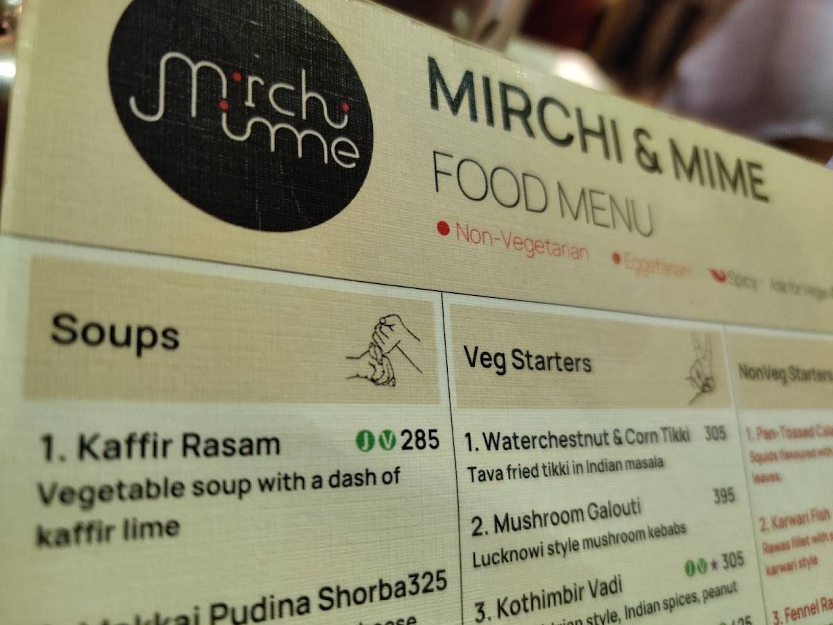 Menu at Mirchi & Mime, Mumbai, Transocean House