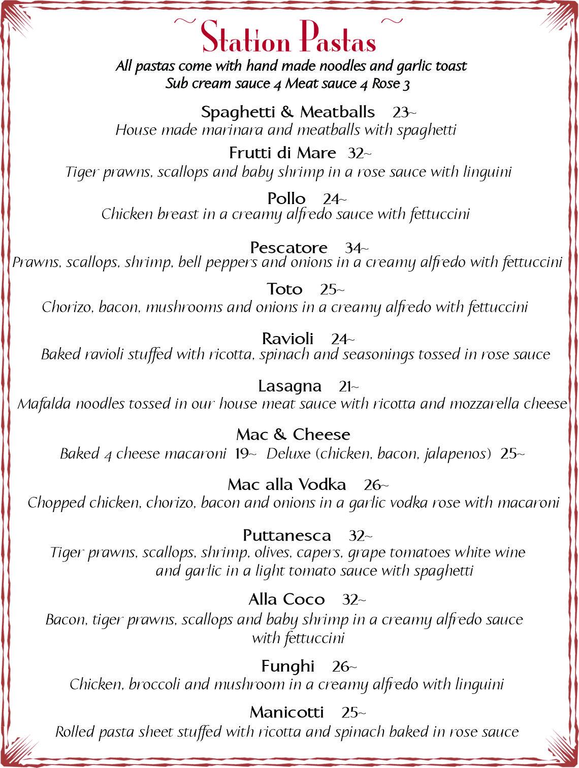 Menu at Mission Station Grill restaurant, Mission