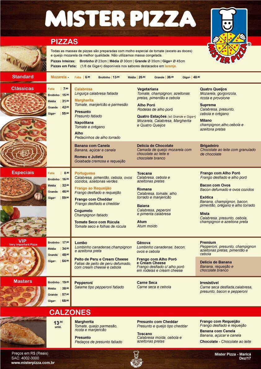 Menu em Mister Pizza Maricá restaurante, Maricá