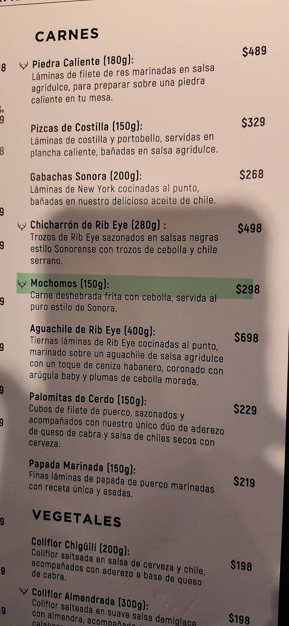 Menu at Mochomos restaurant, San Pedro Garza García, Av Lázaro Cárdenas ...