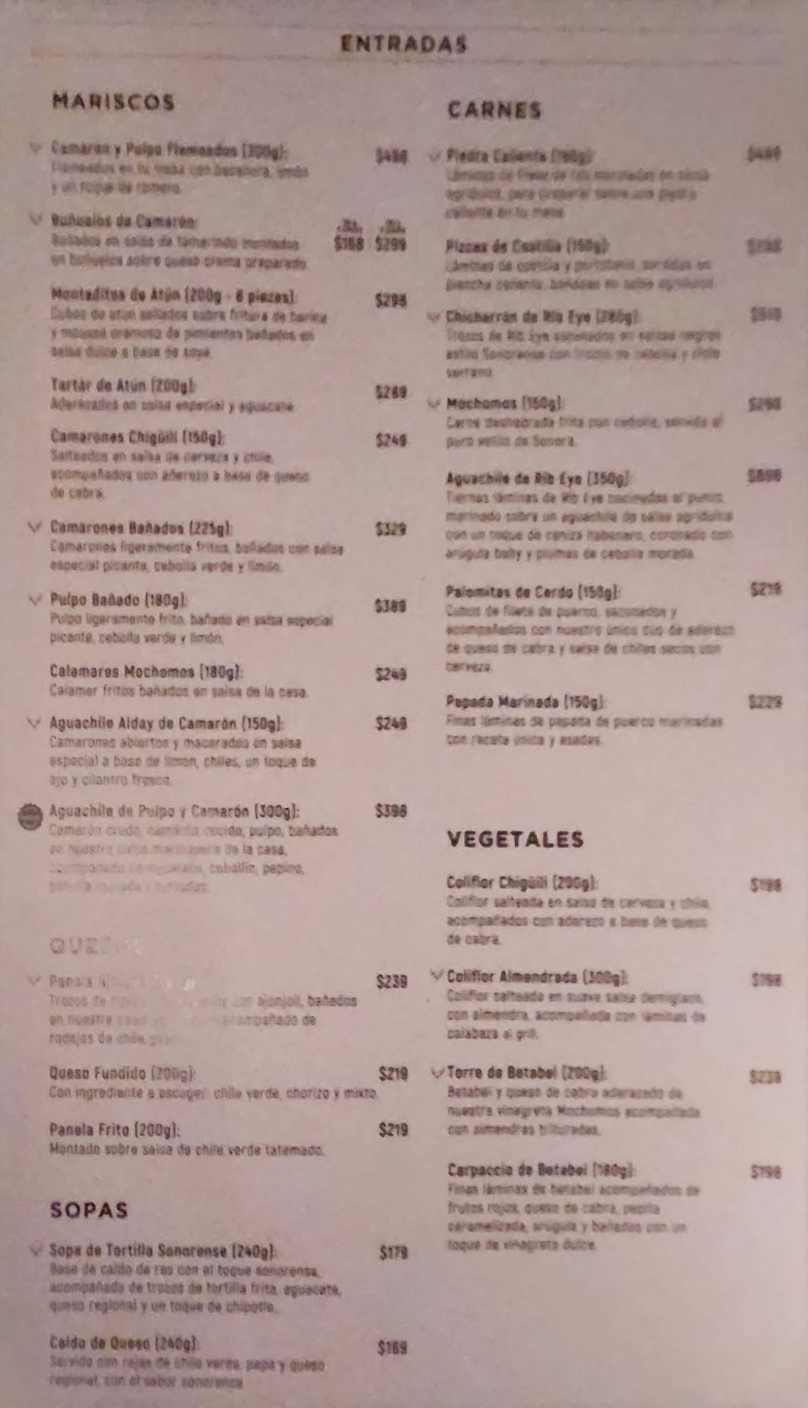 Carta del restaurante Mochomos Monterrey, Monterrey, Av Lázaro Cárdenas ...
